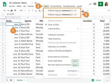 Ordenar Datos Customguide