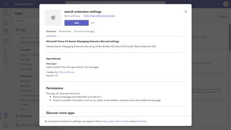teams search auth config code samples microsoft learn