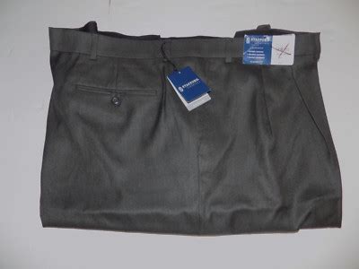 50 X 30 Stafford Pleated Front Washable Sharkskin Dress Pants Dark