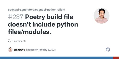 Poetry Build File Doesnt Include Python Filesmodules · Issue 287
