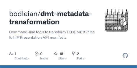 GitHub Bodleian Dmt Metadata Transformation Command Line Tools To Transform TEI METS Files