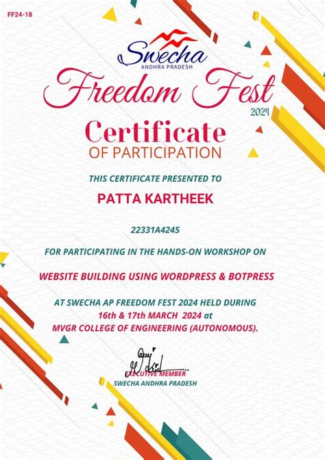 🌟 I Am Thrilled To Share That I Participated In The Swechha Ap Freedom