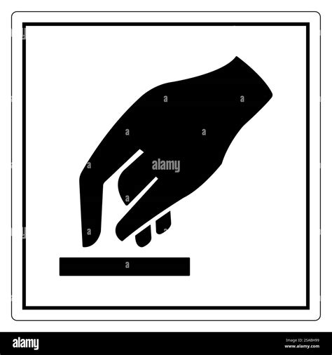 A Simple Black Silhouette Of A Hand Gesture Pressing A Button Perfect
