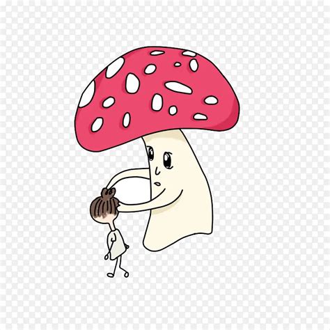 采姑娘的大蘑菇卡通漫画png图片素材下载 图片编号ynxraxjy 免抠素材网
