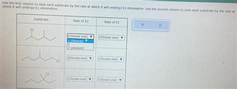 Solved Use The First Column To Rank Each Substrate By The