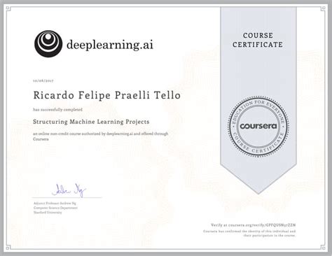 Structuring Machine Learning Projects 2017 Certificate Pdf
