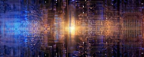 Minimalistic Abstract Background With Circuitry Patterns And Binary