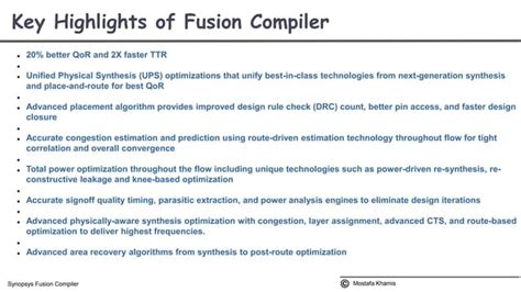 synopsys fusion compiler comprehensive rtl to gdsii implementation