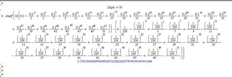Help Calculating Pi Using Arctangent Formula • Physics Forums