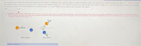 Solved For An Elastic Collision Of Two Equal Masses The