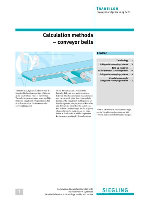 Belt Conveyor Design Calculation Example At Maureen Baker Blog