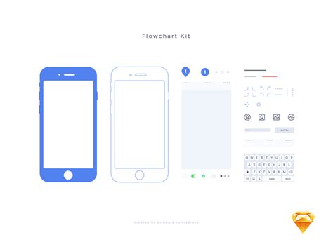 Flowchart UI Kit Free Sketch Freebie Supply