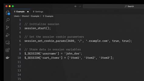 basic example of php function session get cookie params