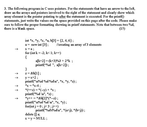 Solved The Following Program In C Uses Pointers For The Chegg