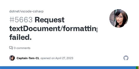 Request TextDocument Formatting Failed Issue Dotnet Vscode Csharp GitHub