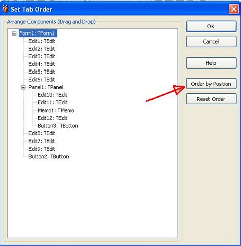 Forms Delphi Tab Order Stack Overflow