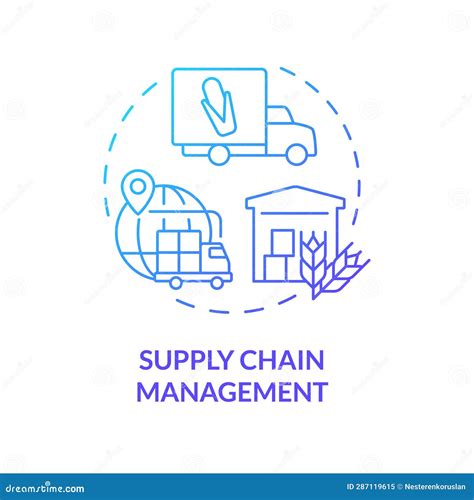 Supply Chain Management Blue Gradient Concept Icon Stock Vector