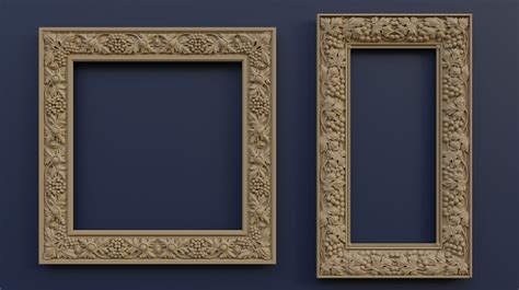 STL Frames File Collection For CNC Machine Blender Dsmax D Printing Decorative Wall