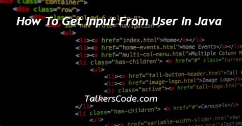 How To Get Input From User In Java