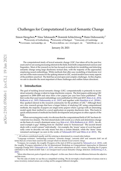 PDF Challenges For Computational Lexical Semantic Change