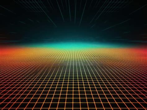 Premium Ai Image Perspective Grid Abstract Retro Background Created With Generative Ai Technology