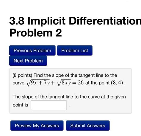 Solved 38 Implicit Differentiation Problem 1 Previous