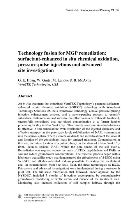 pdf technology fusion for mgp remediation surfactant enhanced in