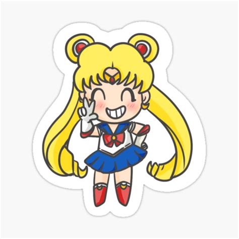 Chibi Sailor Moon Sticker For Sale By Bitterbytes Redbubble