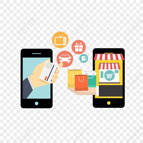 휴대 전화 일러스트 편리한 인터넷 쇼핑소매디자인 Png 일러스트 무료 다운로드 Lovepik