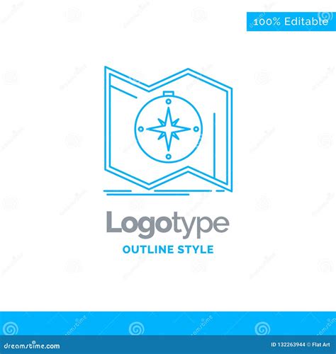 Blue Logo Design For Direction Explore Map Navigate Navigati Stock