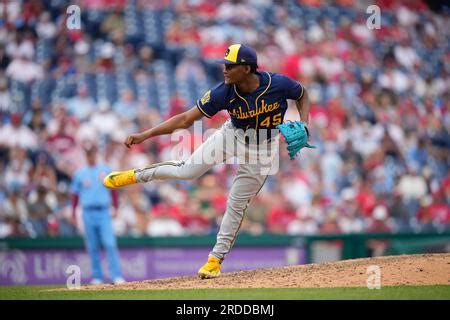 Milwaukee Brewers Abner Uribe Plays During A Baseball Game Tuesday
