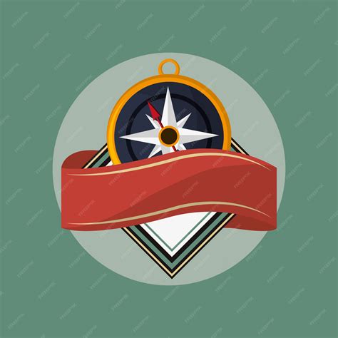 Premium Vector Compass Emblem With Banner Image