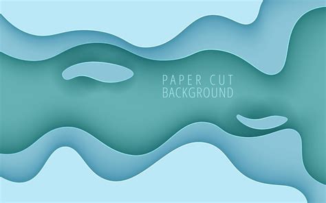 Premium Vector Abstract Green Blue Soft Liquid Color Papercut Wavy Layers Background Eps10 Vector