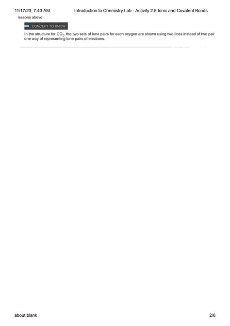 SOLUTION Introduction To Chemistry Lab Activity 2 5 Ionic And Covalent Bonds Introduction To