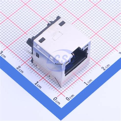 Rj45 Connector With Integrated Magnetic And Led For 100 1000base Tx