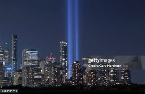 9 11 Memorial Lights Photos And Premium High Res Pictures Getty Images