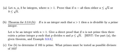 Solved A Let N A B Be Integers Where N 1 Prove That