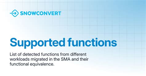Supported Functions Snowpark Migration Accelerator