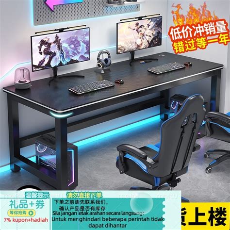 Get 7 Coupon T】omputer Desk Desktop Home Bedroom Desk Desk Workbench Internet Bar Carbon