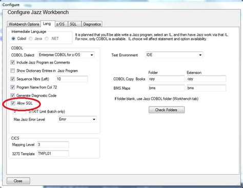 using jazz with sql