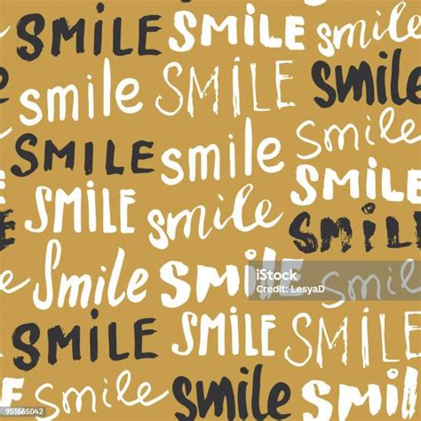 원활한 패턴 레터링 미소 손으로 그린된 스케치 붓글씨 표지판 그런 지 질감 복고풍 배지 빈티지 타이 포 그래피 디자인 인쇄 벡터 일러스트 레이 션 격언에 대한 스톡 벡터