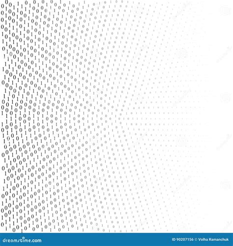 Binary Code Black And White Background Stock Illustration