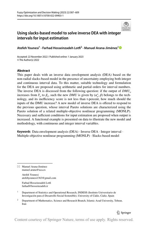 pdf using slacks based model to solve inverse dea with integer