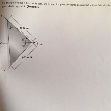 solved the triangular plate is fixed at its base and its