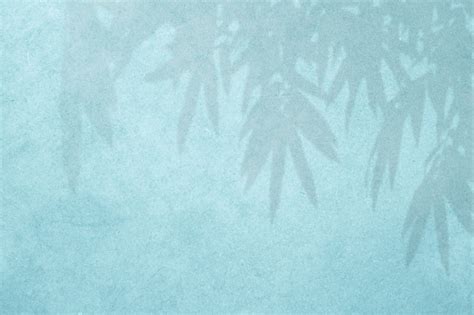 추상적인 실루엣 그림자 자연 나뭇잎 대나무 나뭇가지 벽에 떨어지는 파란색 콘크리트 배경 열대 지방의 투명한 흐릿한 그림자는 제품