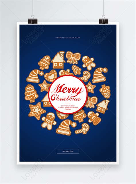 크리스마스 진저브레드 맨 블루 포스터 이미지 사진 465587666 무료 다운로드