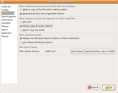 Using Audacity Setting Your Preferences WikiEducator