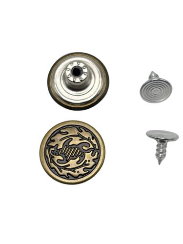 Antique Brass Jean Button Sew Much Fabric