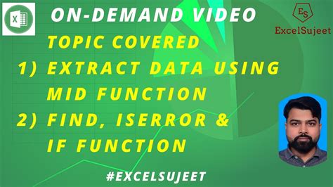 On Demand Excel Video By Excelsujeet In Hindi Youtube