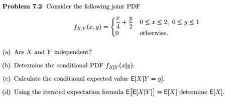 solved problem 7 2 consider the following joint pdf fx y